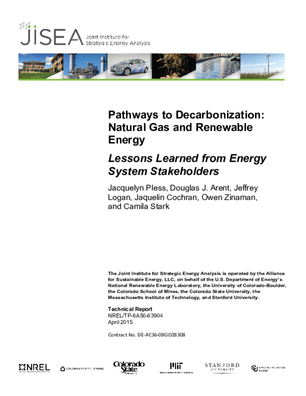 (PDF) Pathways to Decarbonization. Natural Gas and Renewable Energy ...