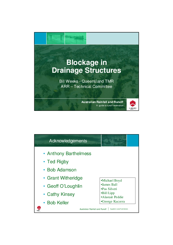 (PDF) Blockage in Drainage Structures