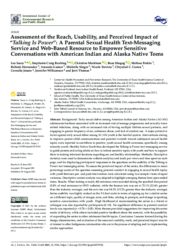 (PDF) Assessment of the Reach, Usability, and Perceived Impact of ...