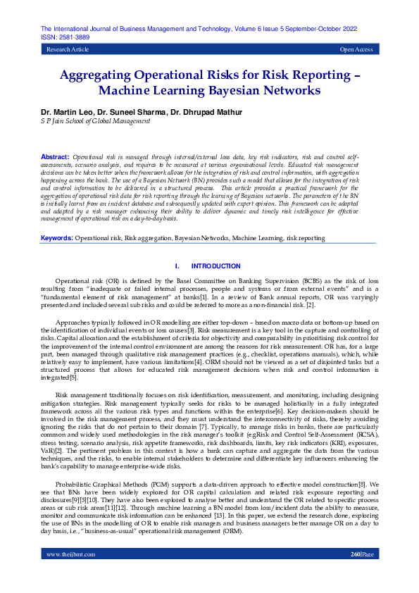 (PDF) Aggregating Operational Risks for Risk Reporting – Machine ...