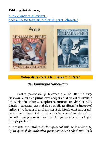 (PDF) Setea de revoltă a lui Benjamin Péret de Dominique Rabourdin