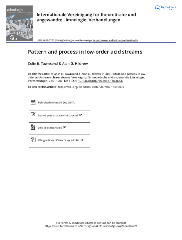 (PDF) Pattern and process in low-order acid streams