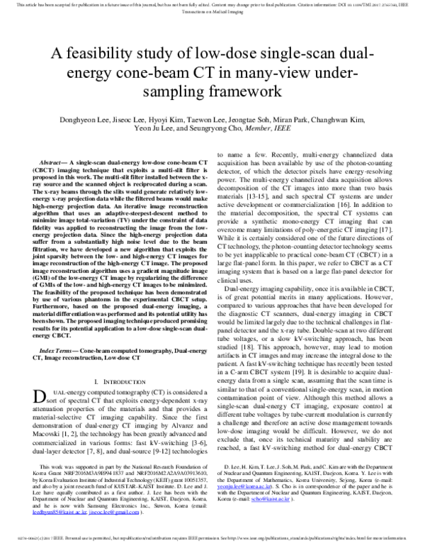 (PDF) A Feasibility Study of Low-Dose Single-Scan Dual-Energy Cone-Beam CT in Many-View Under ...