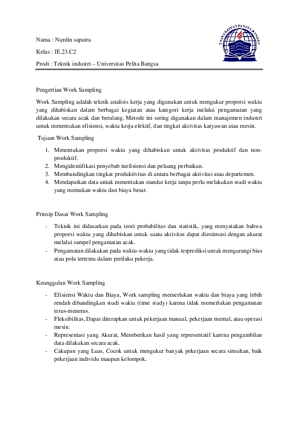 (PDF) Work sampling