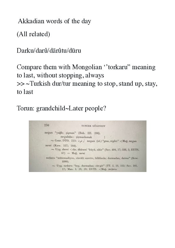 (PDF) Akkadian Sumerian Hittite Assyrian Turkish Comparison Words