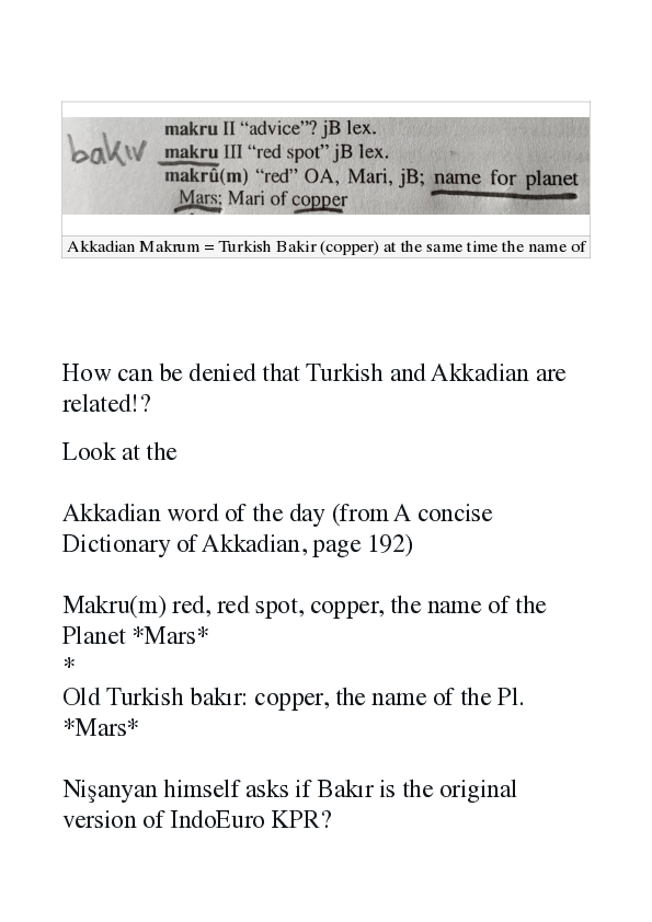 (PDF) Akkadian Makrum versus Turkish Bakir both meaning Copper & Mars ...