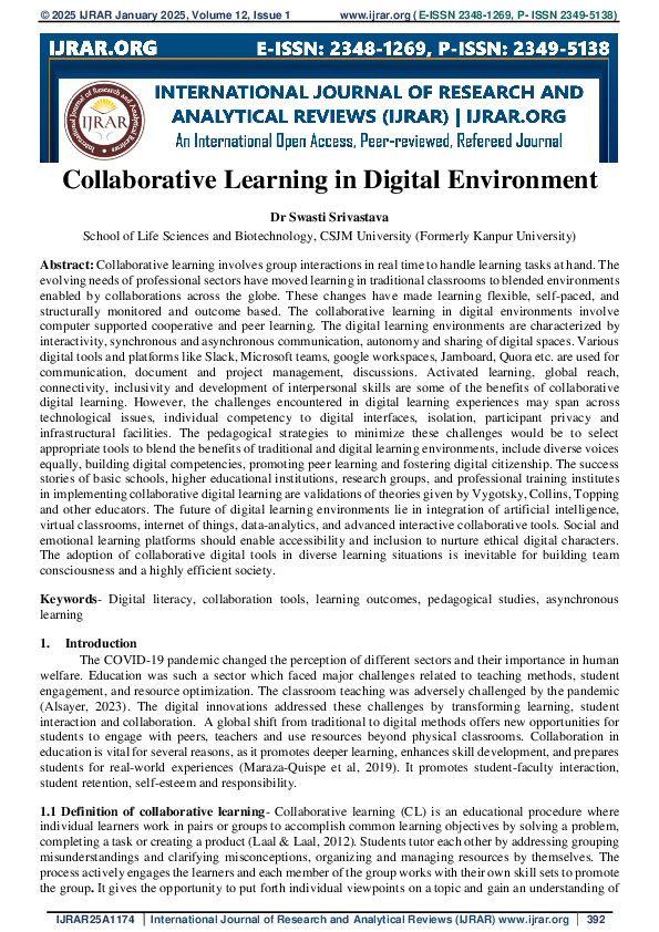 (PDF) Collaborative Learning in Digital Environments