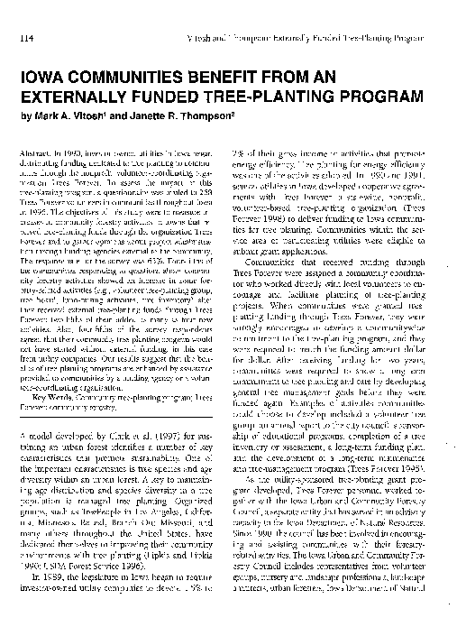 (PDF) Iowa Communities Benefit from an Externally Funded Tree-Planting ...