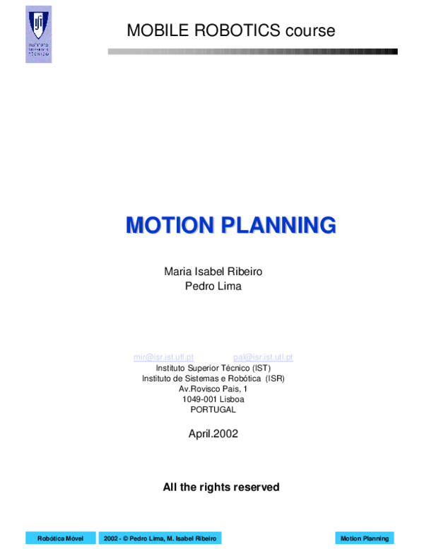 (PDF) Motion Planning Motion Planning