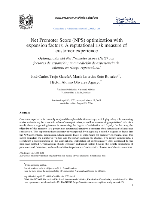 (PDF) Net Promoter Score (NPS) optimization with expansion factors; A ...