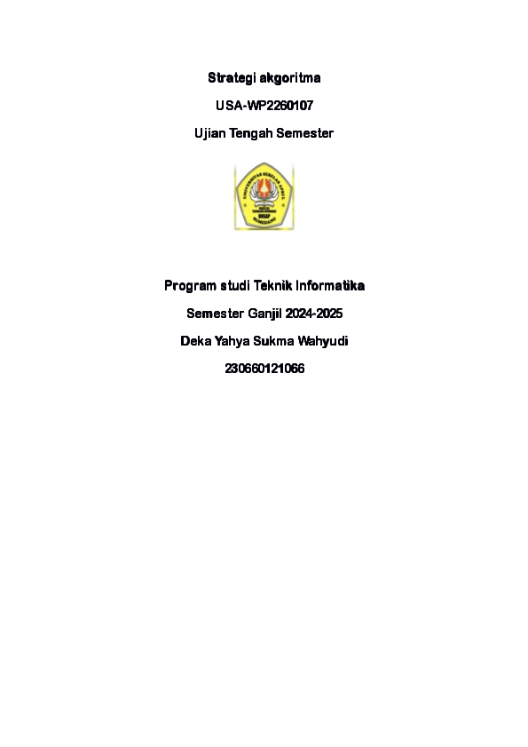 (PDF) Uts 230660121066.strategialgoritma