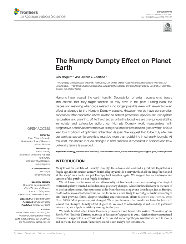 (PDF) The Humpty Dumpty Effect on Planet Earth