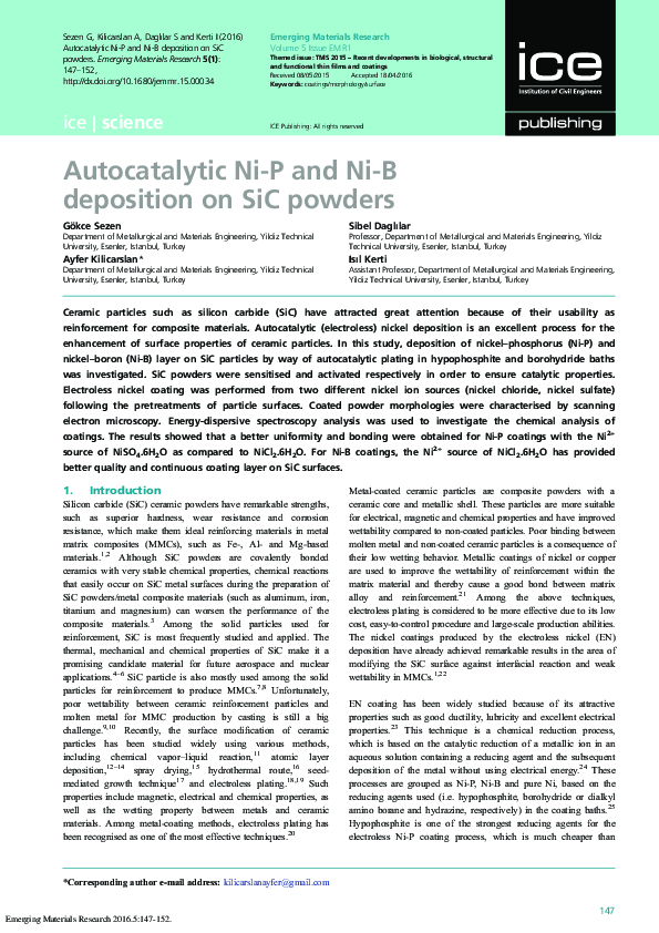 (PDF) Autocatalytic Ni-P and Ni-B deposition on SiC powders
