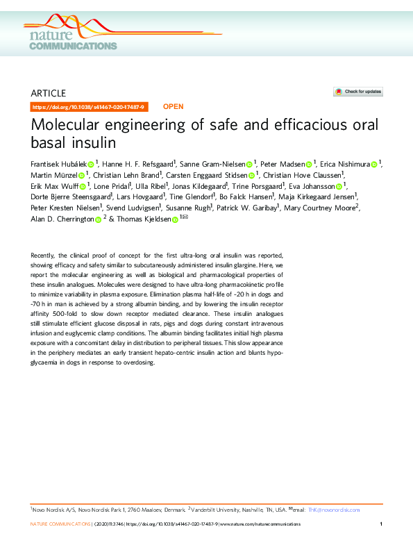 (PDF) Molecular engineering of safe and efficacious oral basal insulin