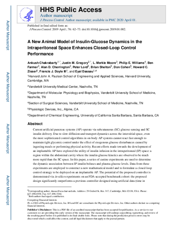 (PDF) A new animal model of insulin-glucose dynamics in the ...