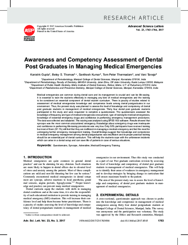 (PDF) Awareness and Competency Assessment