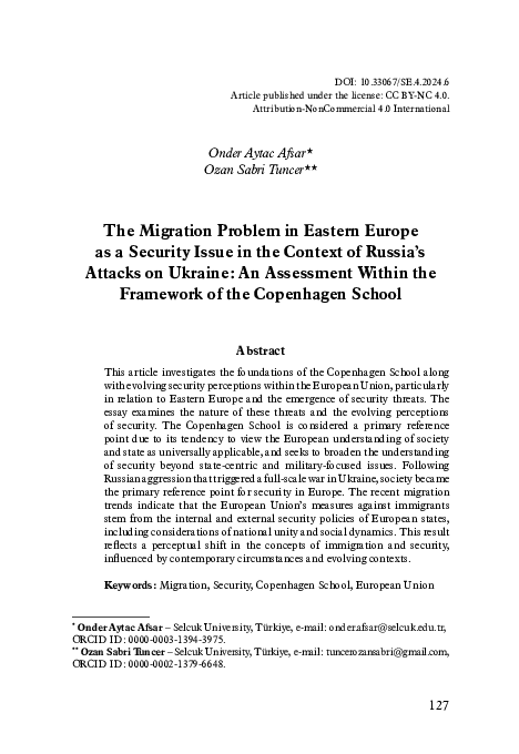 (PDF) The Migration Problem in Eastern Europe as a Security Issue in ...
