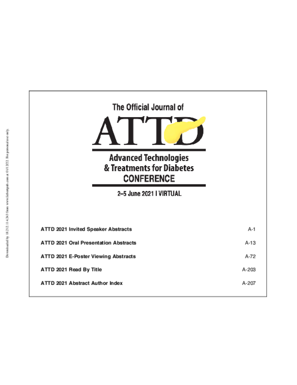 (PDF) ATTD 2021 Invited Speaker Abstracts