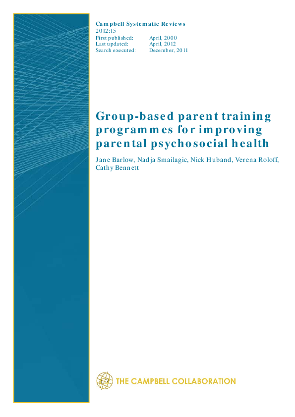 (PDF) Group-based parent training programmes for improving parental ...