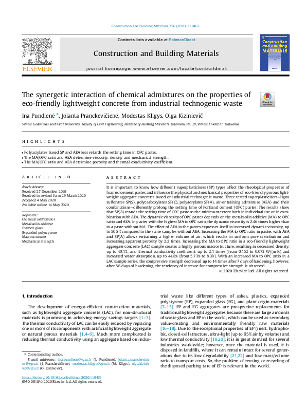 (PDF) The synergetic interaction of chemical admixtures on the ...