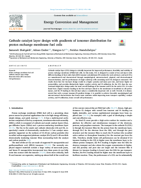 (PDF) Cathode catalyst layer design with gradients of ionomer ...