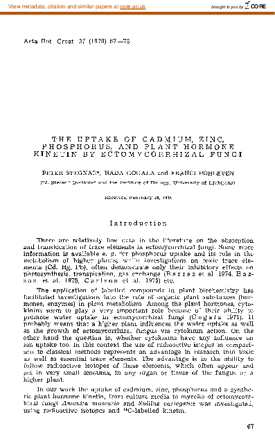 (PDF) Privzem kadmija, cinka, fosfor ja in rastlinskega hormona ...