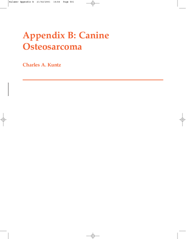 (PDF) Appendix B: Canine Osteosarcoma