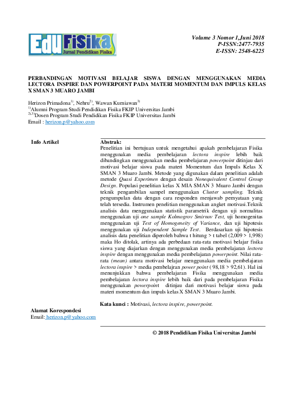 (PDF) Perbandingan Motivasi Belajar Siswa Dengan Menggunakan Media Lectora Inspire Dan ...