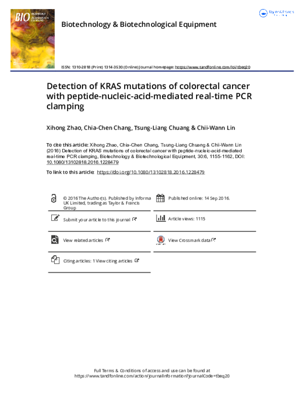 (PDF) Detection of KRAS mutations of colorectal cancer with peptide ...