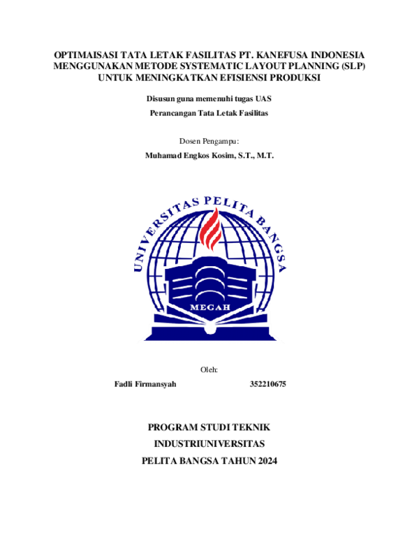 (PDF) OPTIMAISASI TATA LETAK FASILITAS PT. KANEFUSA INDONESIA