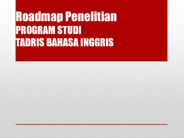 (PDF) Roadmap Penelitian TBI