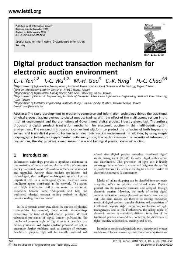 (PDF) Digital product transaction mechanism for electronic auction ...