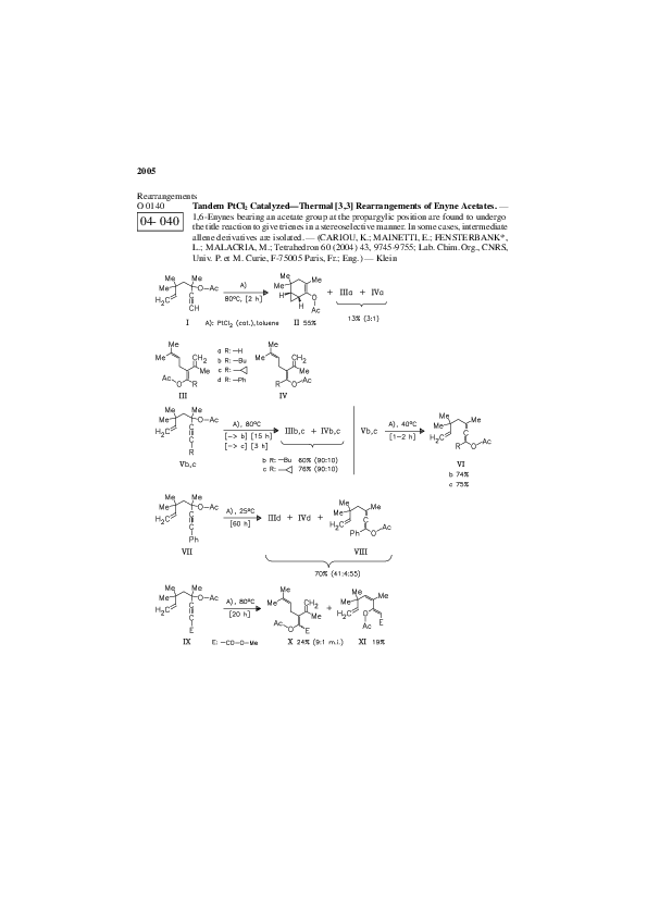 (PDF) Tandem PtCl2 catalyzed–thermal [3,3] rearrangements of enyne acetates