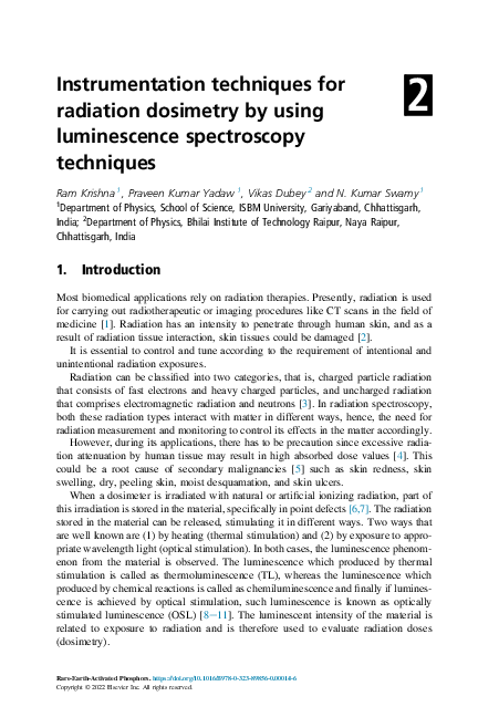 (PDF) Instrumentation techniques for radiation dosimetry by using luminescence spectroscopy ...