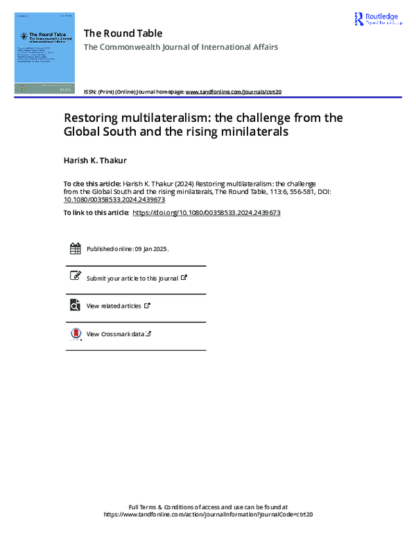 (PDF) Restoring multilateralism: the challenge from the Global South ...