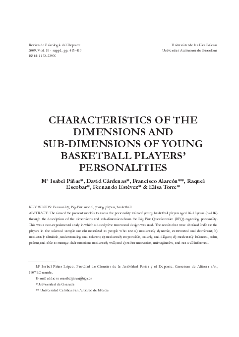 (PDF) Characteristics of the Dimensions and Sub-Dimensions of Young ...