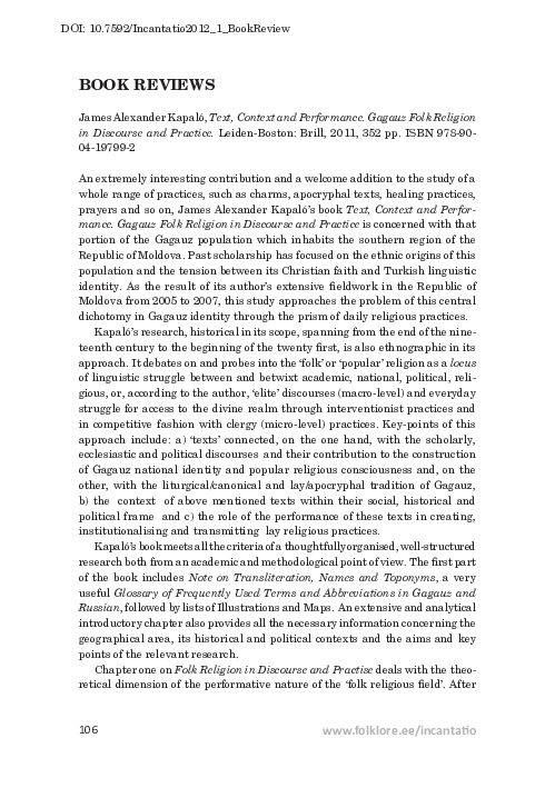 (PDF) Incantatio. Issue 2 - Full Book Review