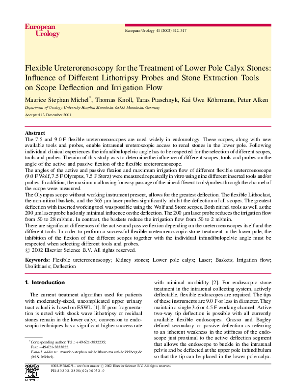 (PDF) Flexible Ureterorenoscopy for the Treatment of Lower Pole Calyx ...