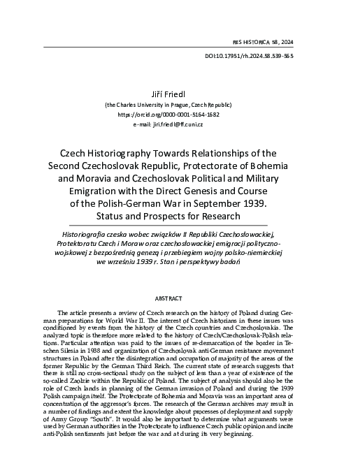 (PDF) Czech Historiography Towards Relationships of the Second ...