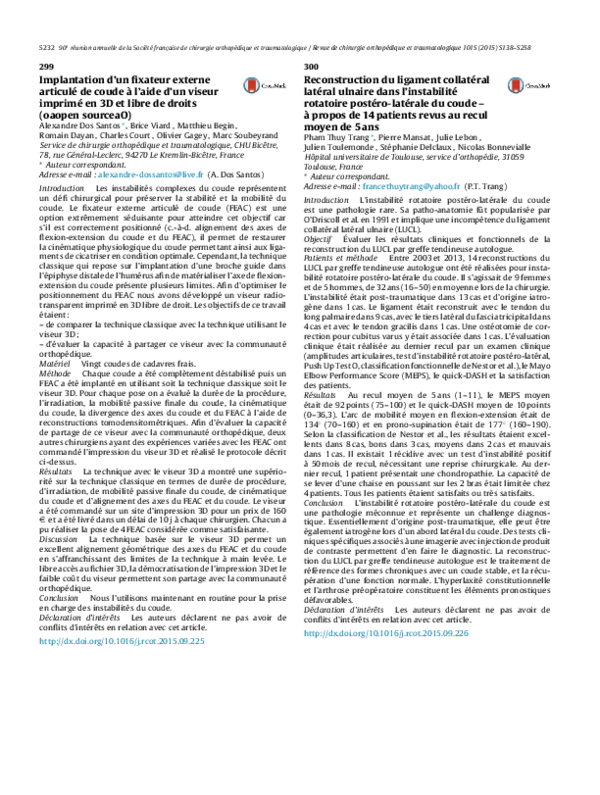 (PDF) Implantation d’un fixateur externe articulé de coude à l’aide d ...