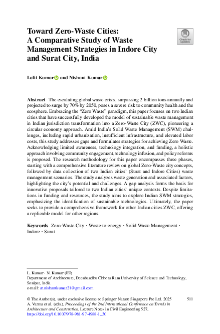 (PDF) Toward Zero-Waste Cities: A Comparative Study of Waste Management ...