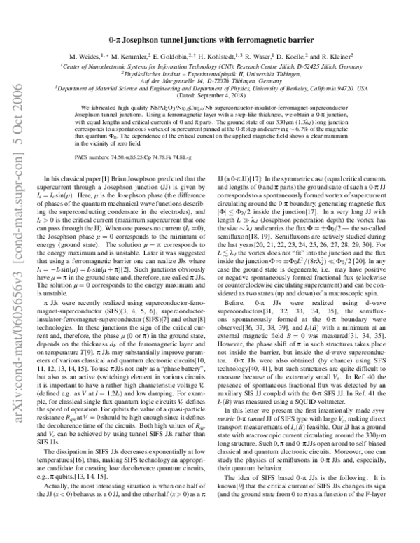 (PDF) 0-pi Josephson tunnel junctions with ferromagnetic barrier