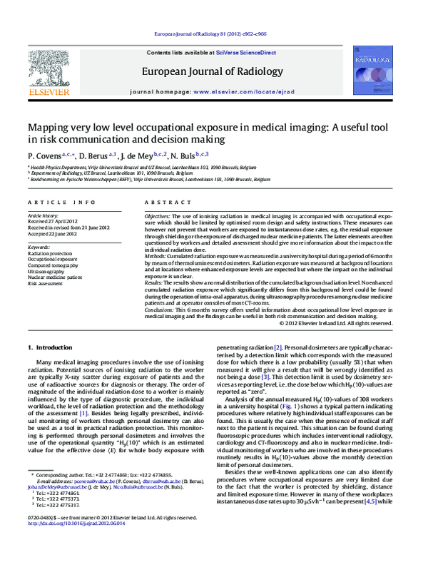 (PDF) Mapping very low level occupational exposure in medical imaging ...