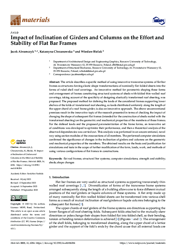 (PDF) Impact of Inclination of Girders and Columns on the Effort and ...