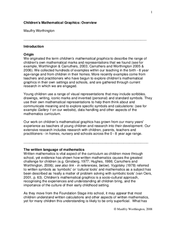(PDF) Children's Mathematical Graphics: Overview