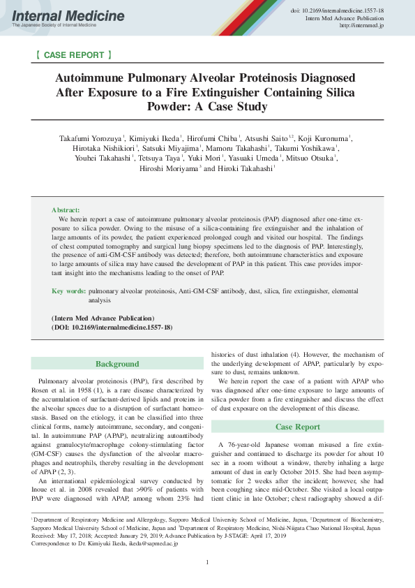 (PDF) Autoimmune Pulmonary Alveolar Proteinosis Diagnosed After ...