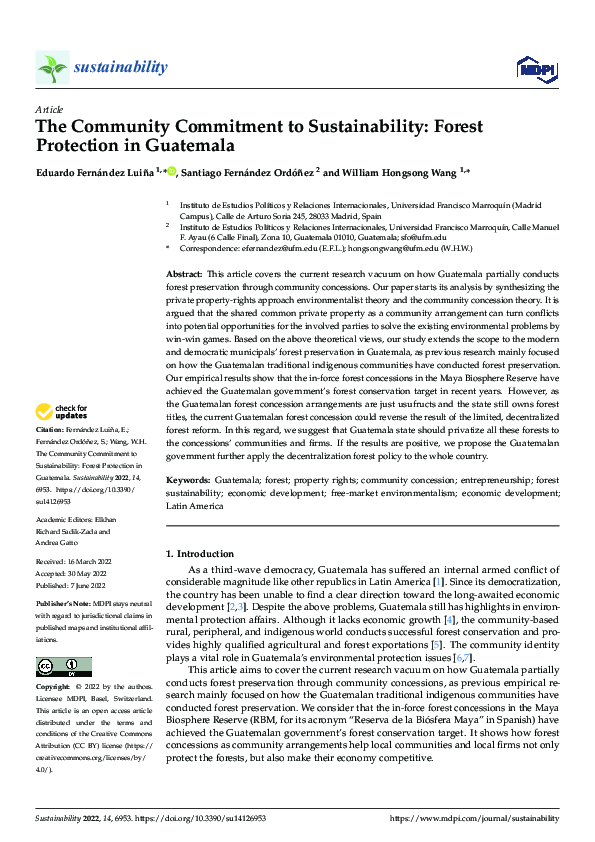 (PDF) The Community Commitment to Sustainability: Forest Protection in ...