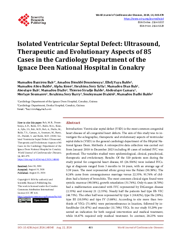 (PDF) Isolated Ventricular Septal Defect