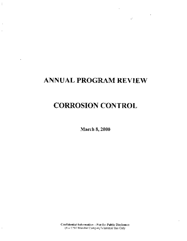 (PDF) Annual program review, corrosion control, March 8, 2000