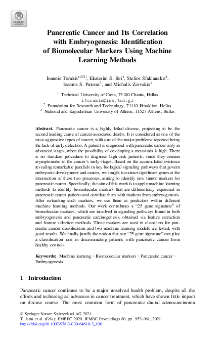 (PDF) Pancreatic Cancer and Its Correlation with Embryogenesis: Identification of Biomolecular ...